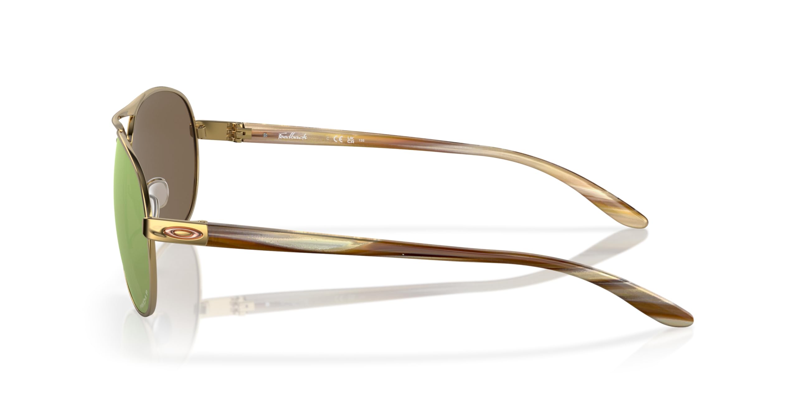 Oakley Women's OO4079 Feedback Aviator Sunglasses, Polished Gold/Prizm Rose Gold Polarized, 59 mm