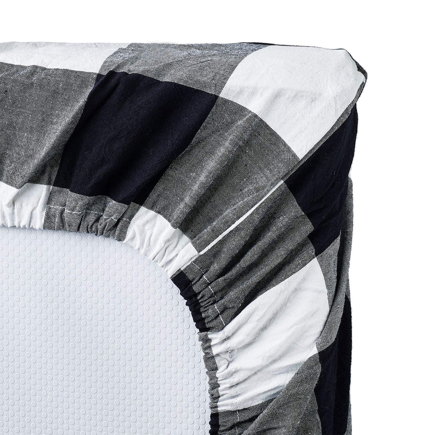 Org Store Premium Buffalo Check Changing Pad Cover Set | 100% Cotton Universal Plaid Changing Table Pad Cover 2-Pack