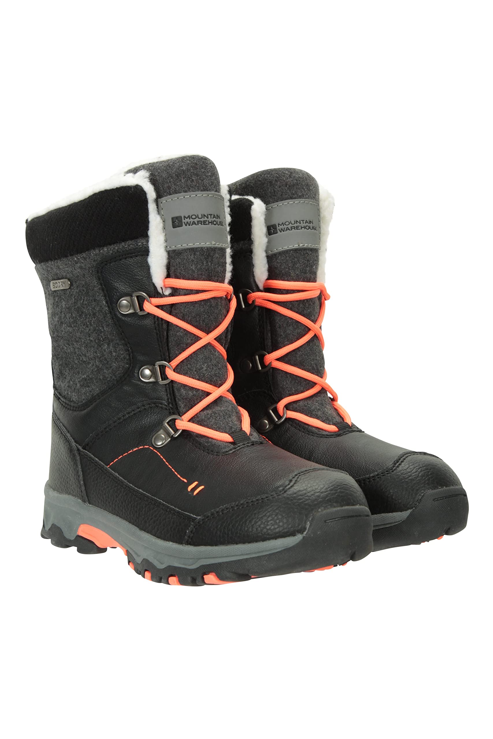 Mountain Warehouse Heavenly Kids Snowboots - Snowproof Winter Shoes Coral Kids Shoe Size 5 US