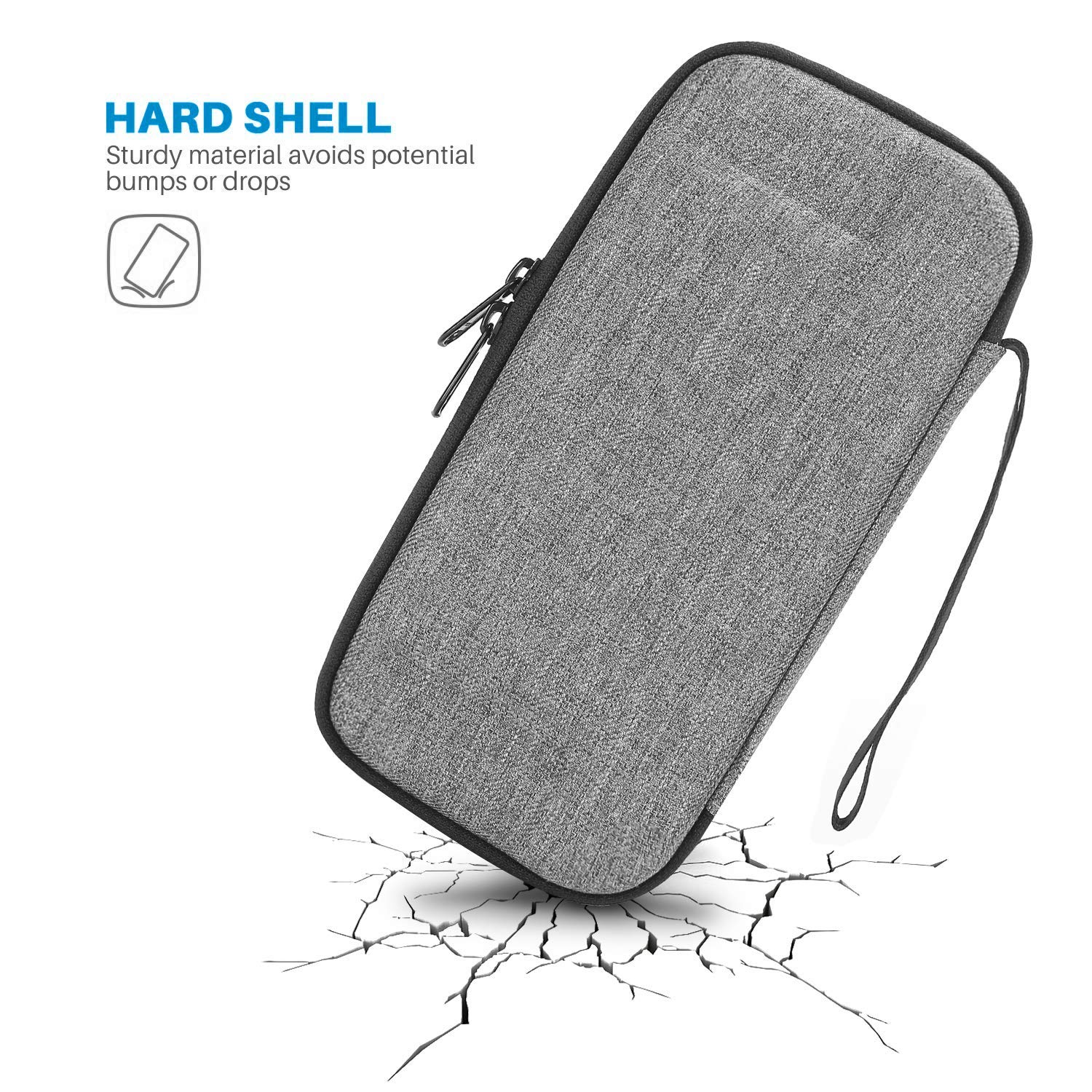MOSISO Carrying Case Compatible with Nintendo Switch Lite 2019, Portable EVA Hard Shell Cover Protective Case with Handle Travel Organizer Storage with 8 Game Cartridges, Gray