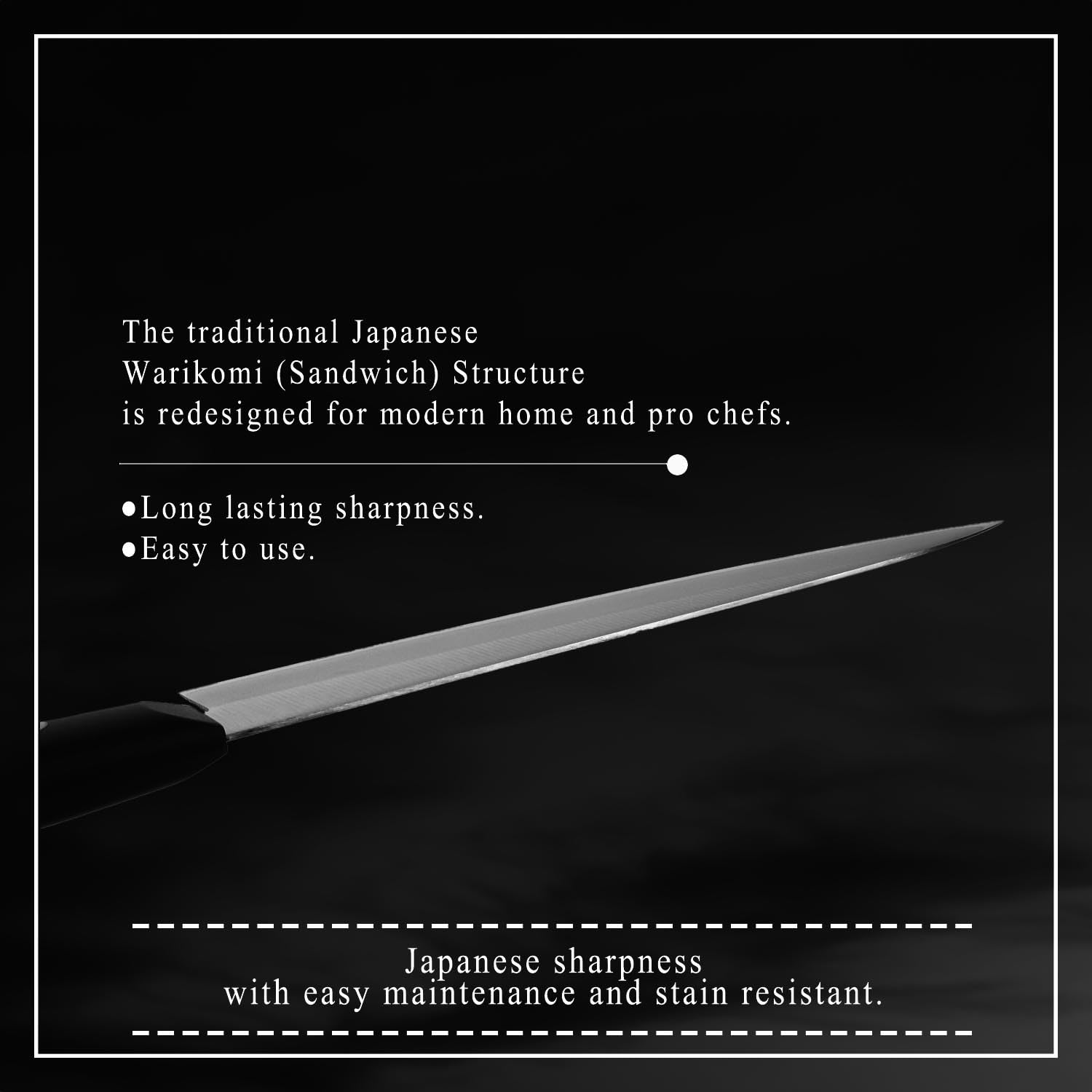 Syosaku Japanese Chef Knife Molybdenum Vanadium Stainless Steel w/o Bolster, Gyuto 7-inch (180mm) Dishwasher Safe