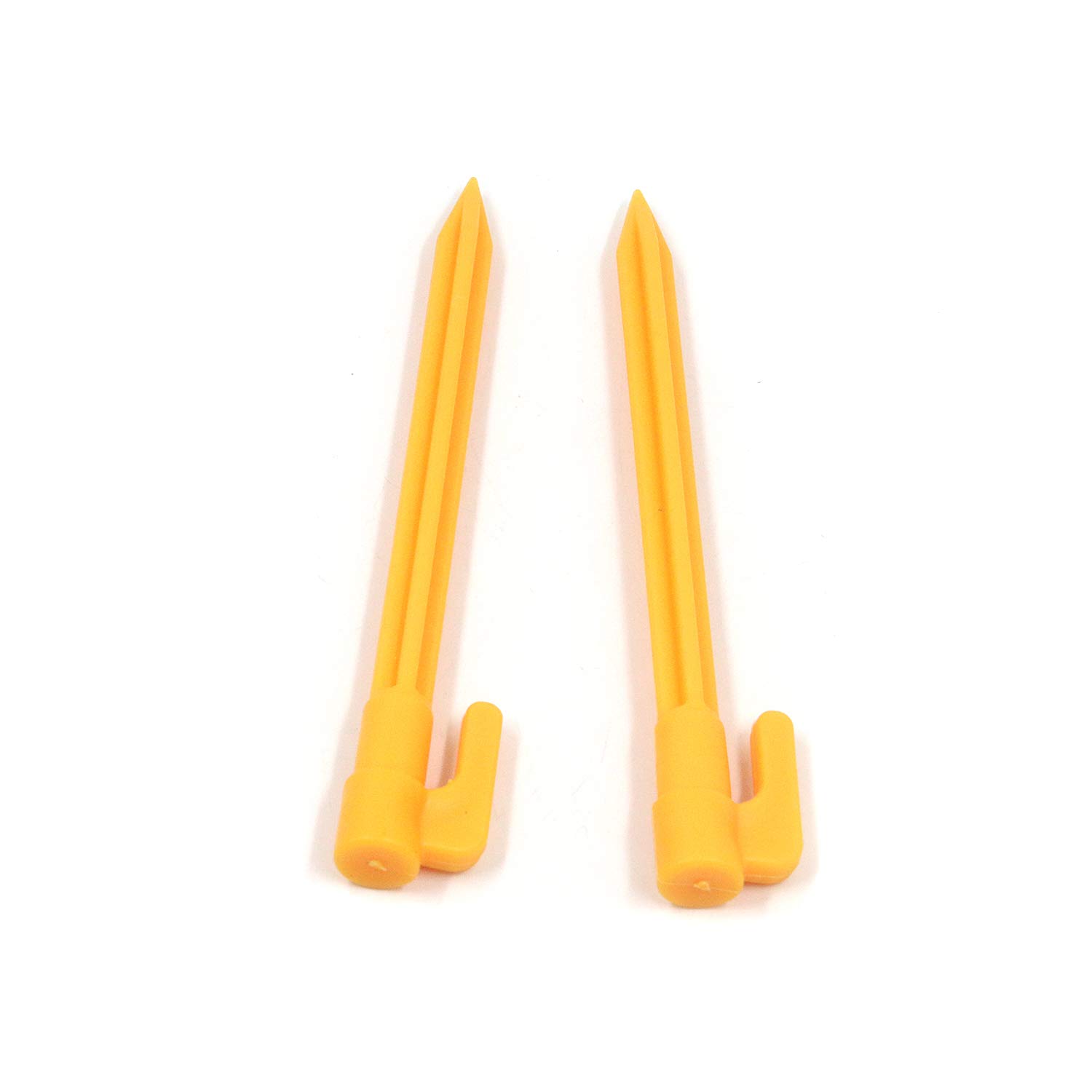Quluxe 16 Pieces Yellow Plastic Camping Tent Stakes for Fixing Tents, Tarps, Garden Nettings, Nailing Tents