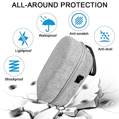 VakiReyy Carrying Case for Oculus Quest 2, Portable Hard Travel Case Storage Bag with Shoulder Strap for Oculus Quest VR Gaming Headset and Controllers Elite Strap Accessories for Travel and Home