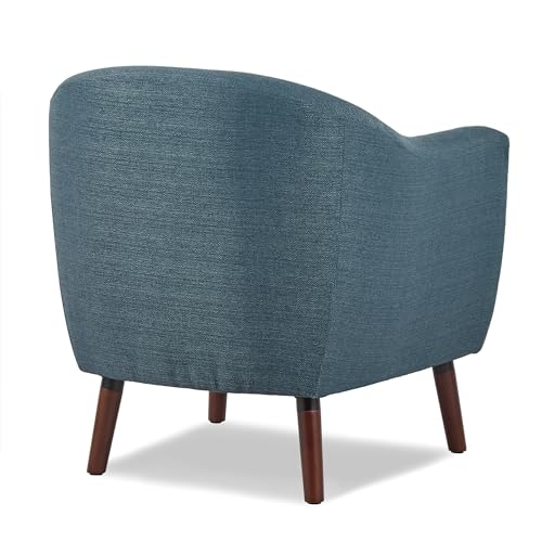 Lexicon Quill Tufted Fabric Barrel Chair, Blue