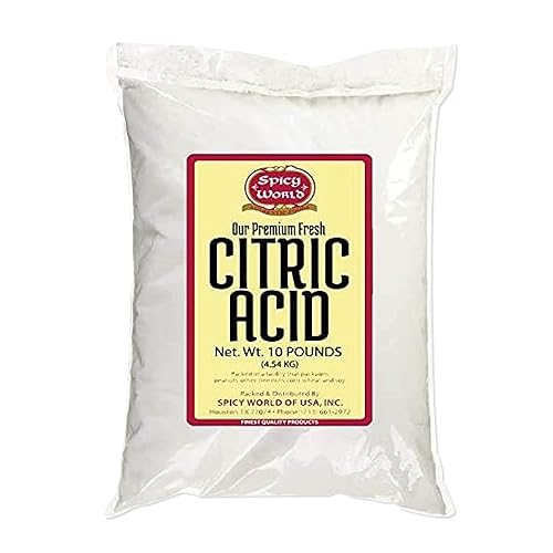 Spicy World Pure Citric Acid, 10 Pound - Food Grade & Non-GMO- Natural Food Preservative, Beauty Ingredient