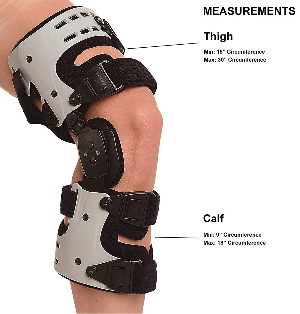 PHASFBJ Orthopedic Hinged Knee Brace, Knee Joint Splint Adjustable Leg Support Fracture Stabilizer for Men & Women ACL Ligament Injuries Sports Injuries Arthritis,Right