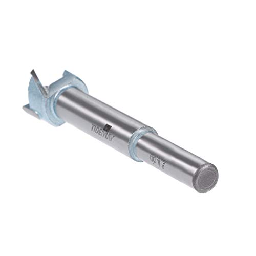 uxcell Forstner Drill Bits 17mm, Tungsten Carbide Wood Hole Saw Auger Opener, Woodworking Hinge Hole Drilling Boring Bit Cutter (Blue, Silver Tone)