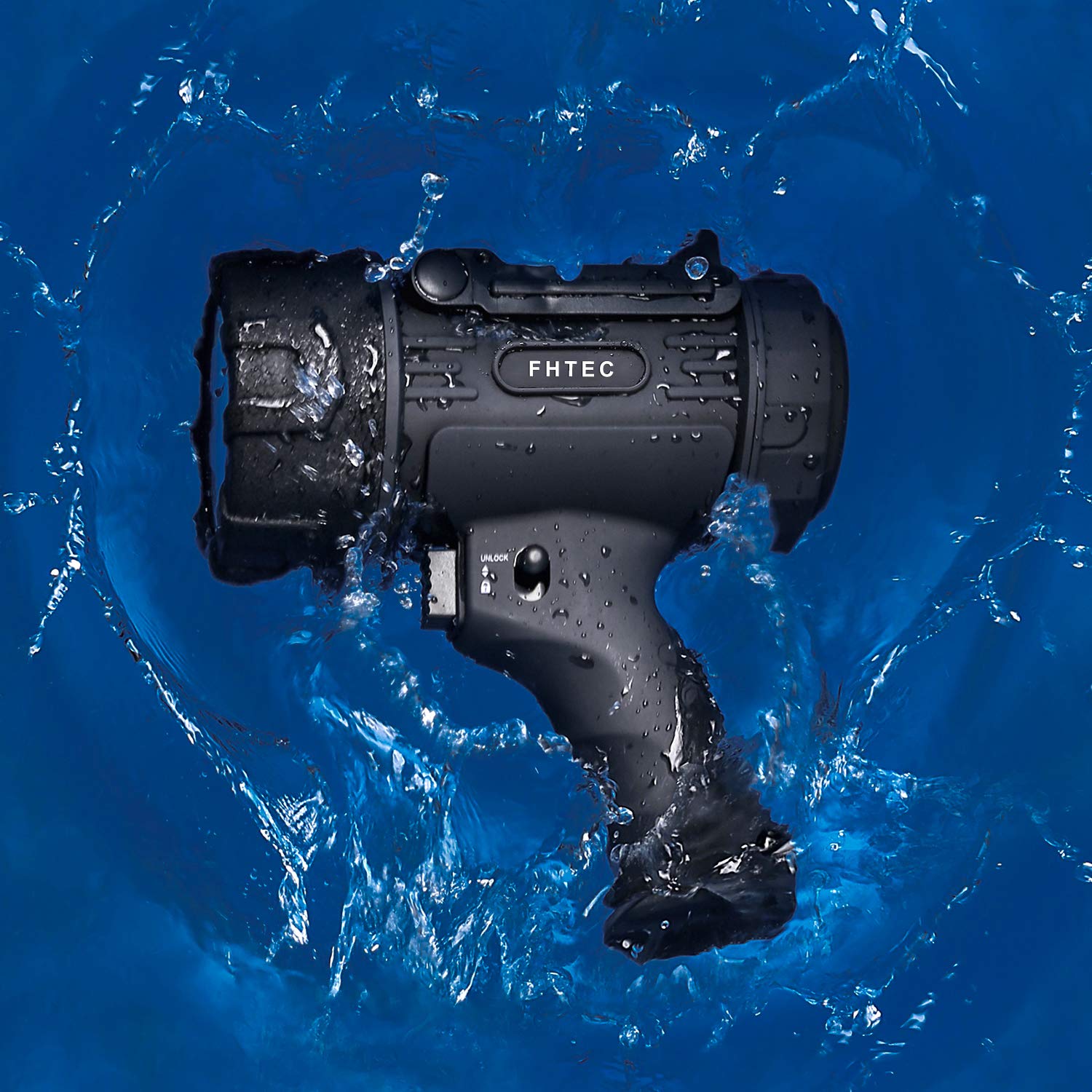 Ultra-Bright Spotlight Flashlight, Hand held Spotlight 2000 lumens Waterproof Flashlight Hunting Lamp with red Filter with Power Output USB C Charging adapted