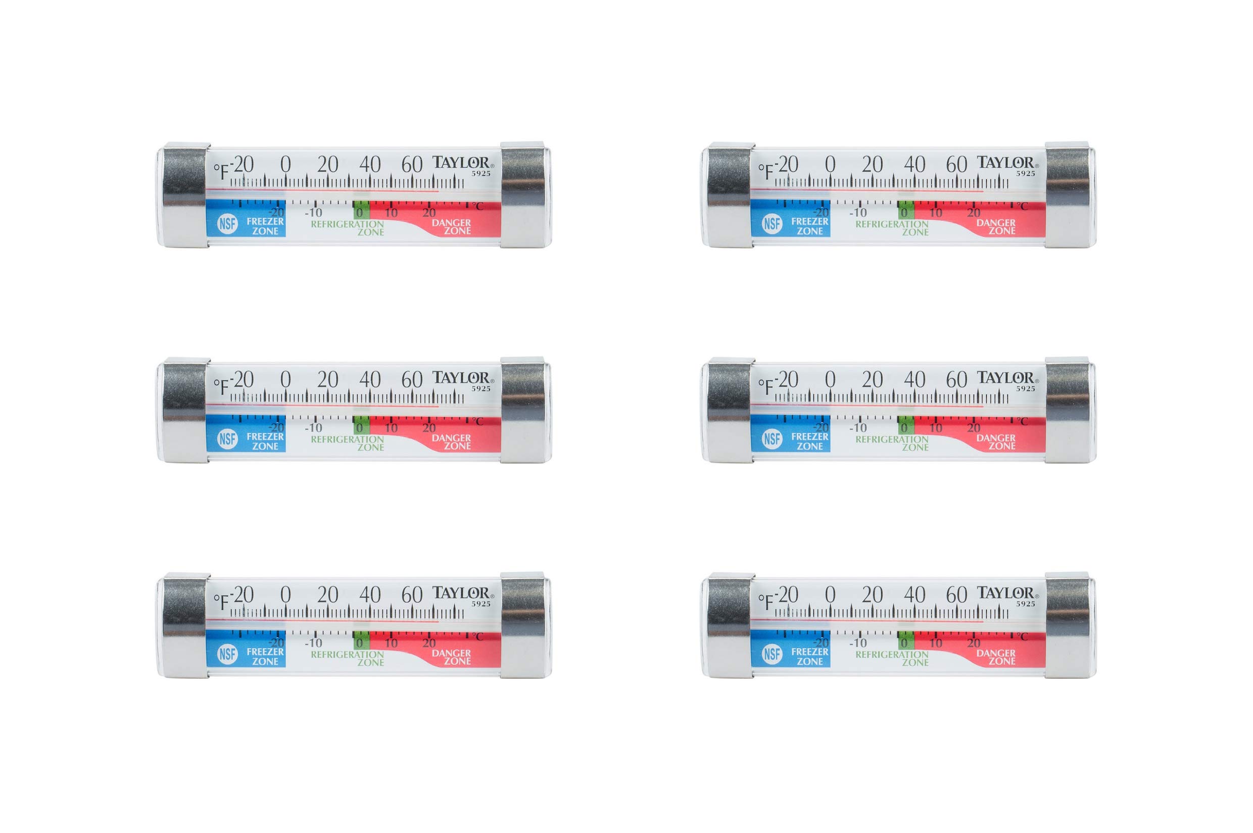 Taylor Freezer & Refrigerator Kitchen Thermometer, 6 Count