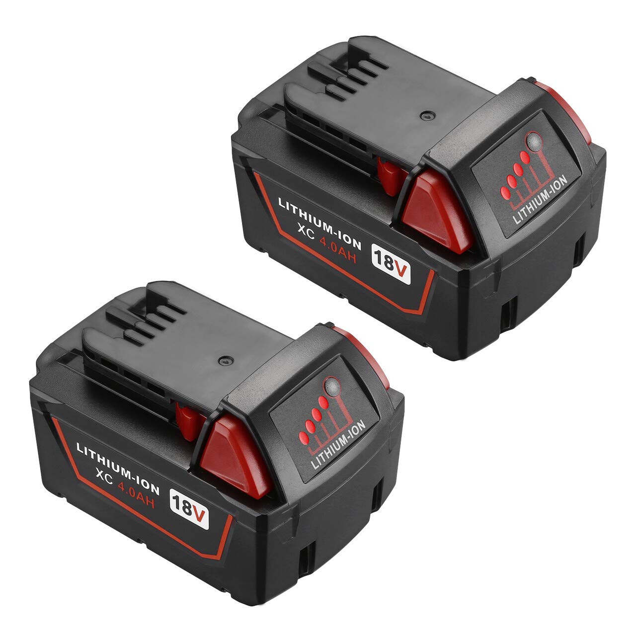 Powerextra 18V M18 Replacement 2-Pack 4.0Ah for M 18 Battery Lithium 48-11-1850 48-11-1852 48-11-1840 48-11-1828 48-11-1820 48-11-1815