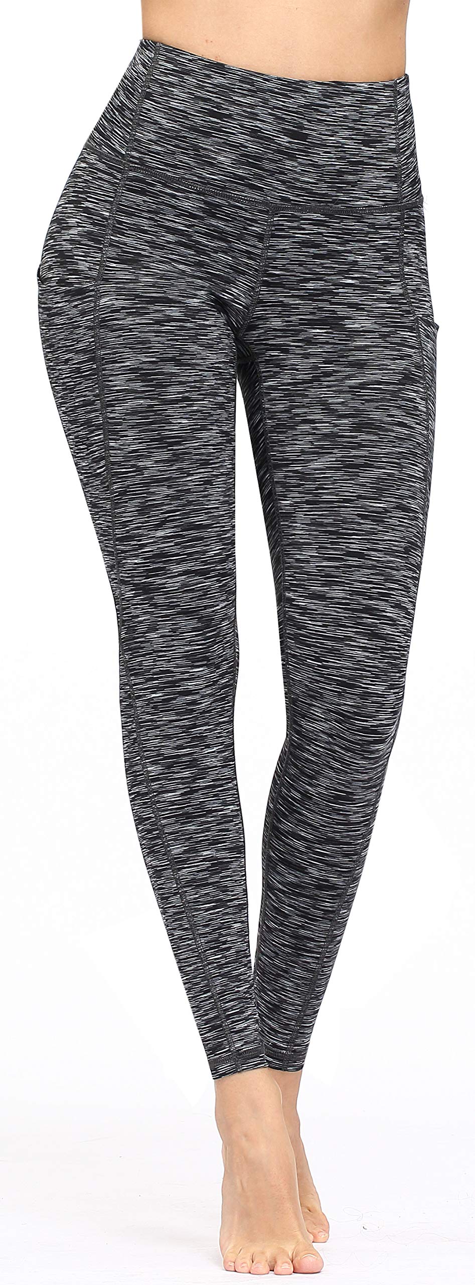 PHISOCKAT 2 Pack High Waist Yoga Pants with Pockets, Tummy Control Leggings, Workout 4 Way Stretch Yoga Leggings