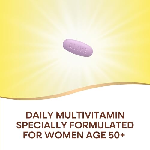 Nature's Way Alive! Women's 50+ Complete Multivitamin, Supports Healthy Heart, Brain, Bones*, B-Vitamins, Gluten-Free, 50 Tablets (Packaging May Vary)