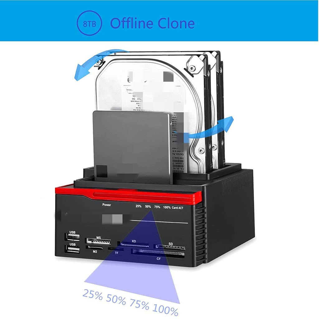 ZSEDP 2.5"/3.5" USB 3.0 to 2 SATA 1 IDE Port External HDD Hard Drive Disk Docking Station Card Reader USB3.0 Hub OTB/OTC