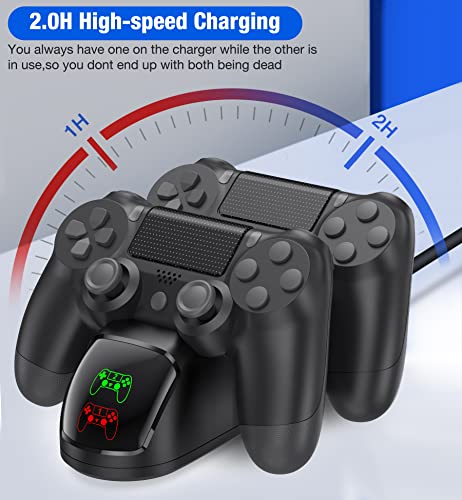 PS4 Controller Charging Station Dock for Playstation 4 Controller, PS4 Controller Charger for DualShock 4 Remote, Playstation 4 Charger Station for Sony Playstation 4/PS4/PS4 Slim/PS4 Pro Controllerā¦