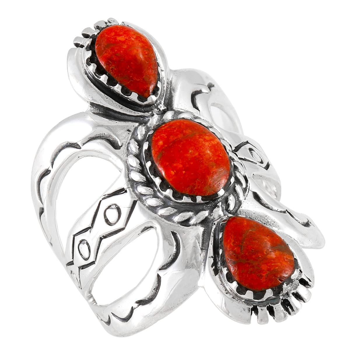Turquoise Ring Sterling Silver 925 Genuine Gemstones Size 6 to 11 (Turquoise) (10)