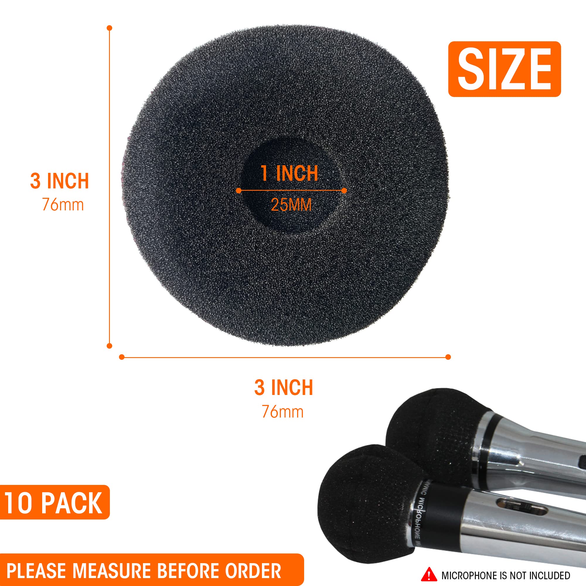 VELKPRO Microphone Windscreen, Mini Foam Mic Covers, High-Density Foam Protection for Small Lapel Lavalier Headset Microphones Shotgun and Condenser Microphones (Large)