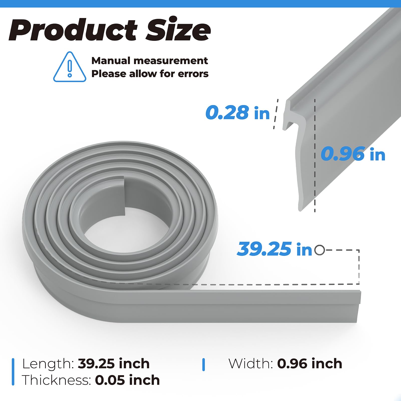 PalpitateC Shower Door T Drip Sweep Angled Gray Vinyl Framed Sweep fit for in Swing or Out Swing Doors Shower Door Bottom Sweep for Frameless Shower Door Seal 36" Long
