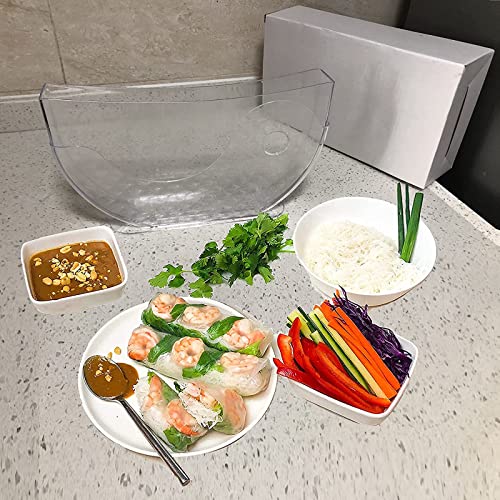 Rice Paper Water Bowl Dipper Spring Roll Water Bowl Rice Paper Holder Rice Bowl Rice Roll Shrimp Spring Vietnamese Rice Paper Holder Spring Roll Water Dipper Rice Wraps for Spring Rolls 2 Pack