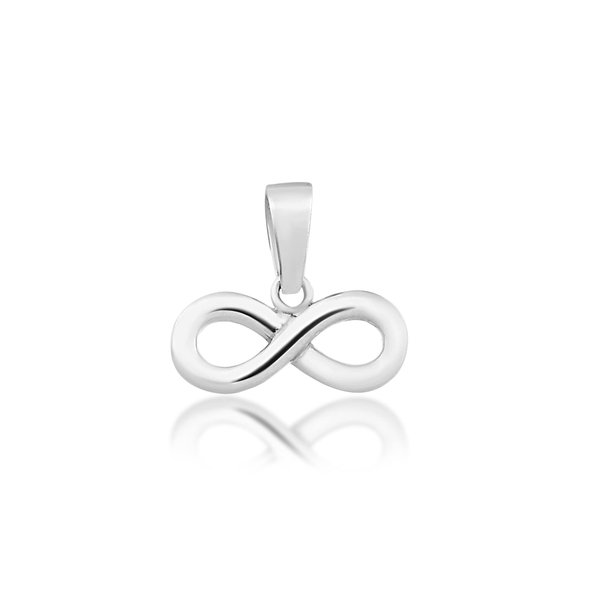 REAL 14k White Gold Infinity Shaped Pendant 11x5 Mm Length X Width By FJ Fuze Jewelry