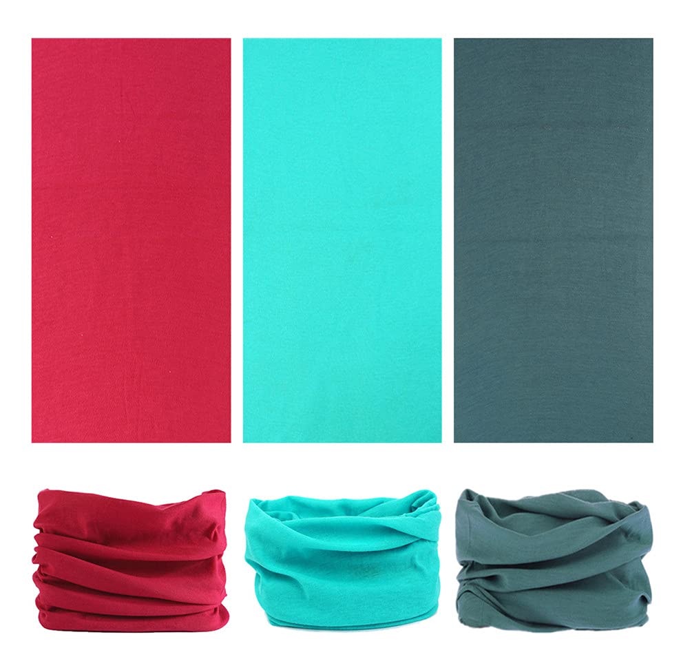 VANCROWN Headwear Head Wrap Sport Headband Sweatband 220 Patterns Magic Scarf 12PCS & 6PCS 12 in 1 (12PCS.Solid Color)