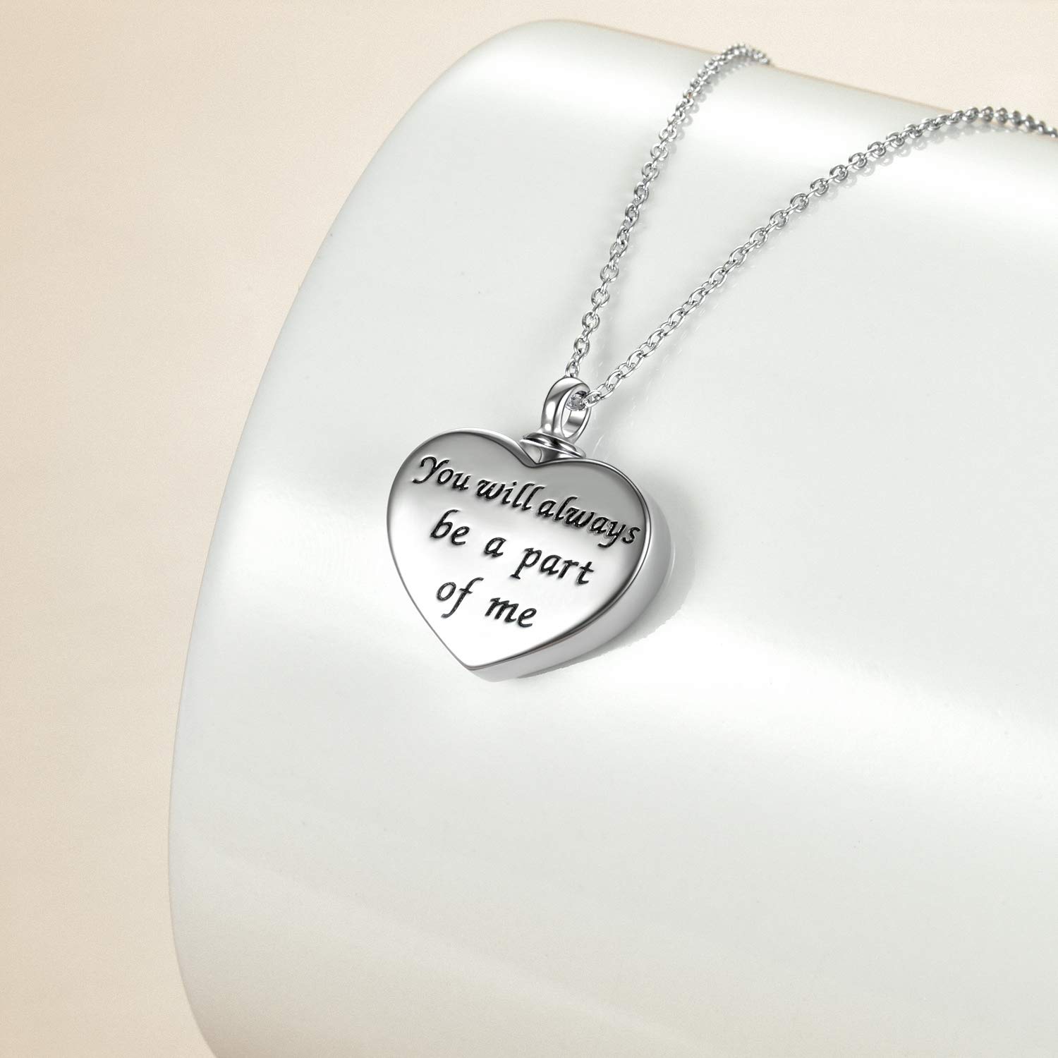 ONEFINITY Sterling Silver Tree of Life Cremation Urn Necklaces for Ashes Heart Memory Jewelry for Women Men Gift