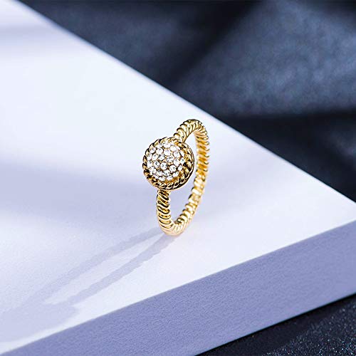 Mytys Stackable Band Rings for Women 18k Gold Plated Cable Design Statement Ring Gift style 3
