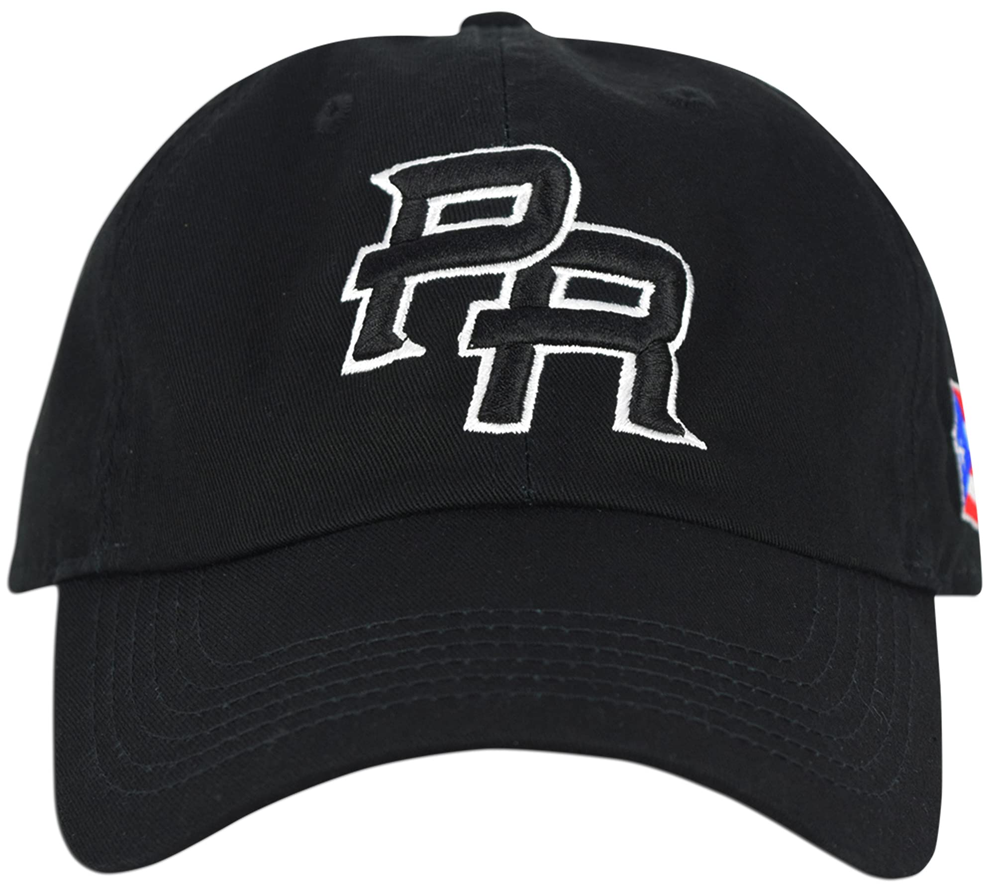 Puerto Rico PR Flag Hat Dad Embroidered Cap Baseball Curved Unstructured Bill (Black)