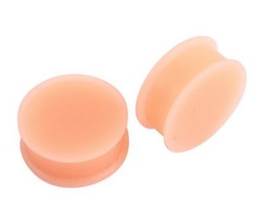 Pair of Flesh Skin Colored Plugs Hiding Hide Hider Retainer Silicone Ear Gauges Body Piercing Jewelry (00g(10mm))