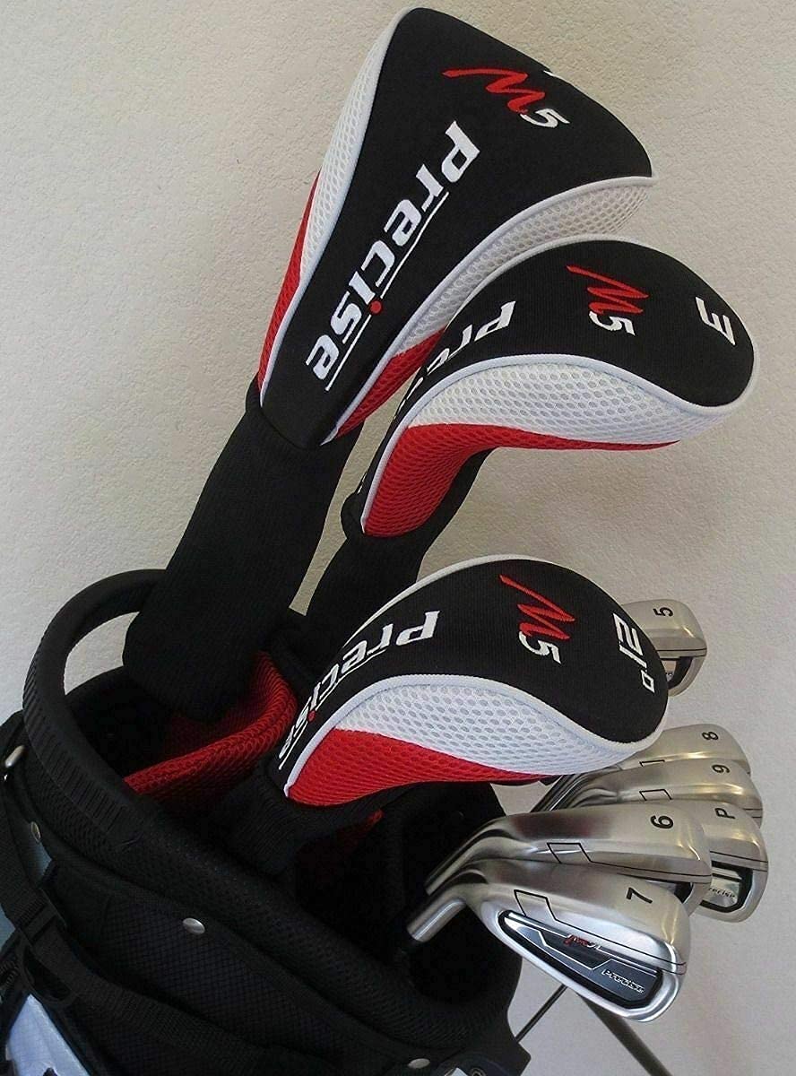 Mens Left Handed Golf Complete Set Driver, Wood, Hybrid, Irons, Wedge, Putter Clubs Deluxe Stand Bag LH Regular Flex
