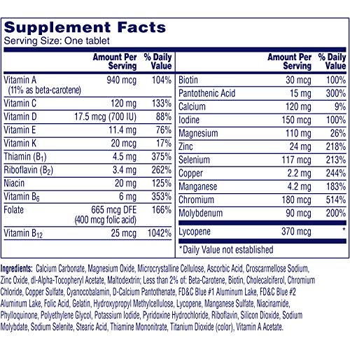 One A Day Men’s 50+ Multivitamins, Supplement with Vitamin A, Vitamin C, Vitamin D, Vitamin E and Zinc for Immune Health Support*, Calcium & more, 175 count