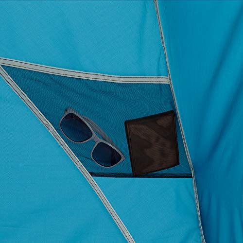 Outdoor Products Beach Tent Portable Sun Shade, 8'x6' Anti-UV Design Includes Instant Setup, Solid Back Wall for Shade, Two Storage Pockets for Essentials, Plus a Carrying Bag, Stakes and Guy Lines