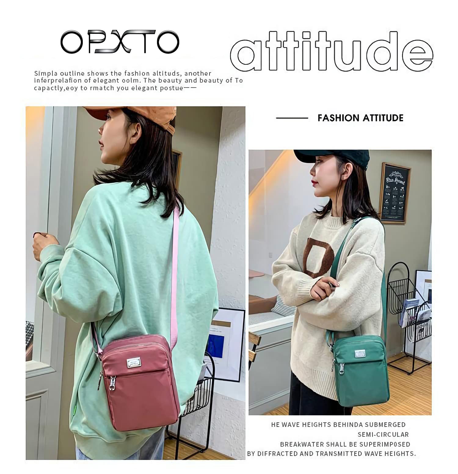 Small Crossbody Bag for Women,Lightweight Nylon Cell Phone Purses,Shoulder Bag, Wallet (Olive green)