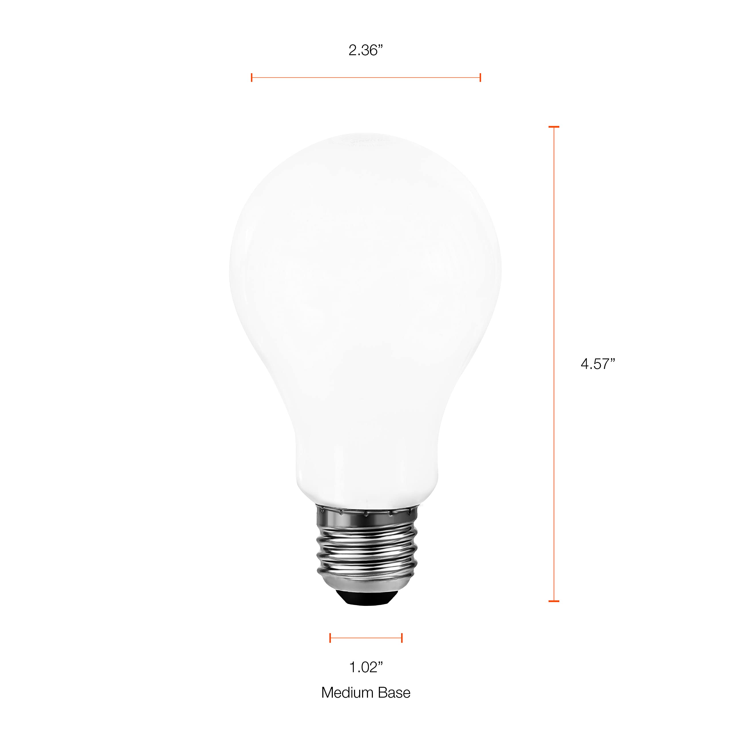 Sylvania Reduced Eye Strain A21 LED Light Bulb, 100W = 13W, 13 Year, Dimmable, Frosted, 2700K, Soft White - 4 Pack (40657)