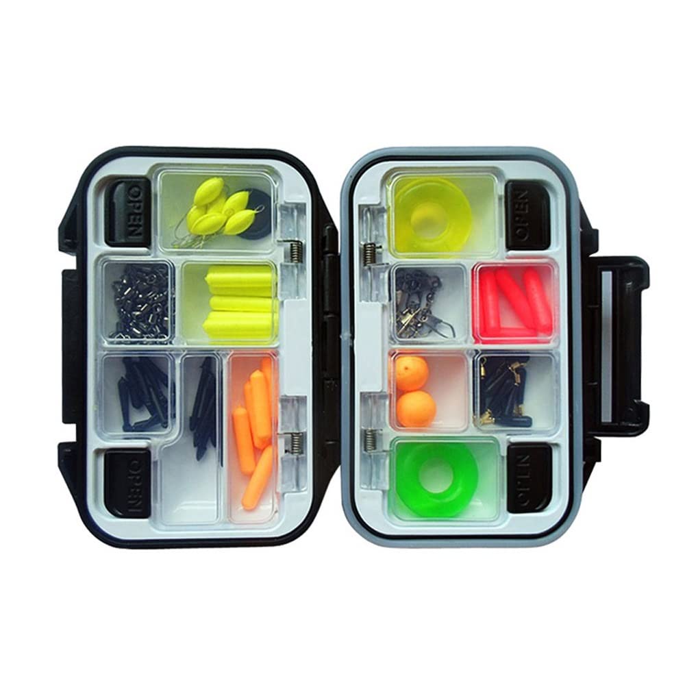 TKFDC 12 Compartments Plastic Fishing Box Bait Two-Color Fishing Tackle Boxes Fish Lures Hooks Storage Accessories (Color : E)