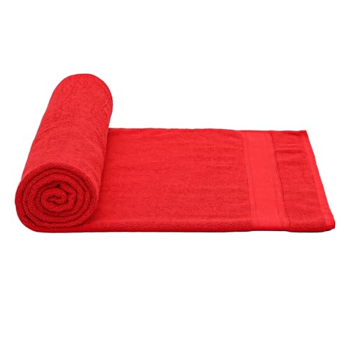 Magshion Extra Large Cotton Bath Sheet for Bathroom Adults Oversized Quick-Dry Bath Sheet Towels Set of 2,Red