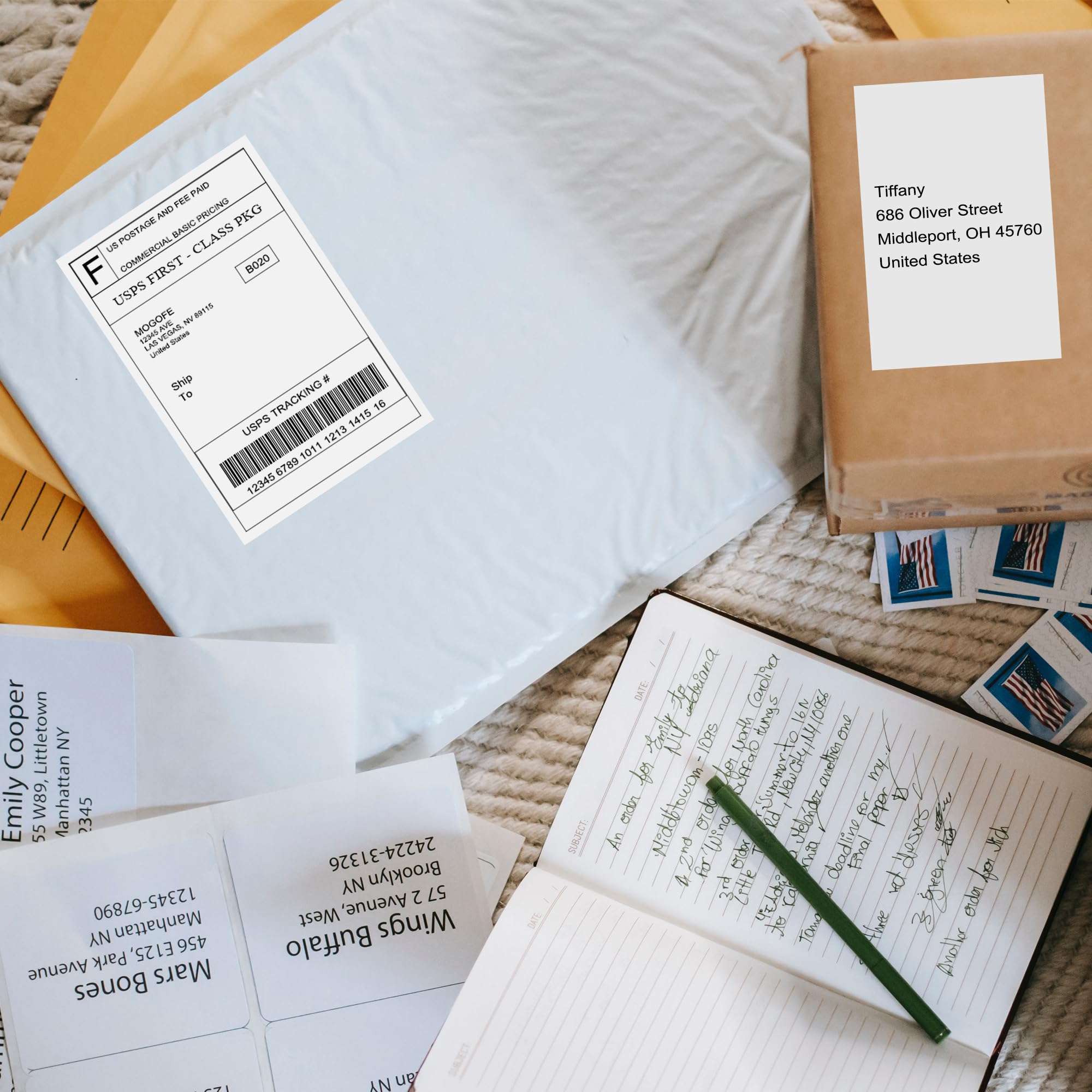 MOGOFE Thermal Direct Shipping Labels Pack of 500 4x6 Fanfold Labels - Commercial Grade, Compatible with Rollo, Zebra, iDRPT, Polono, MUNBYN Thermal Label Printer