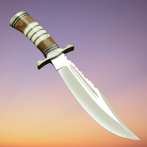 PSK05 - 13 Inches Custom Handmade D2 Steel Hunting BOWIE Knife With Leather Sheath GIFT