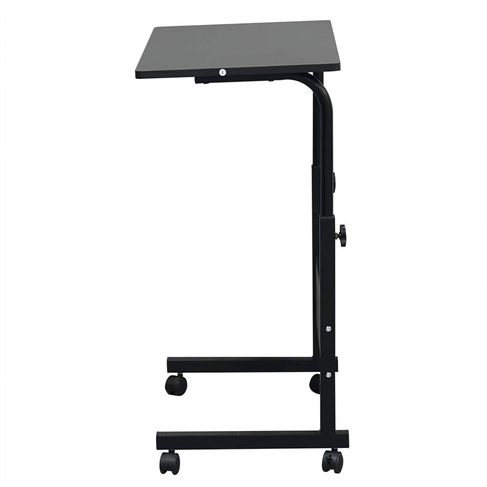 MTFY Sofa Sidle Table with Wheels,Mobile Snack Table for Coffee Tablet,Bed Side Table Laptop Desk Modern Furniture for Home Office (23.62 x 15.75 x 26.77-33.86'')