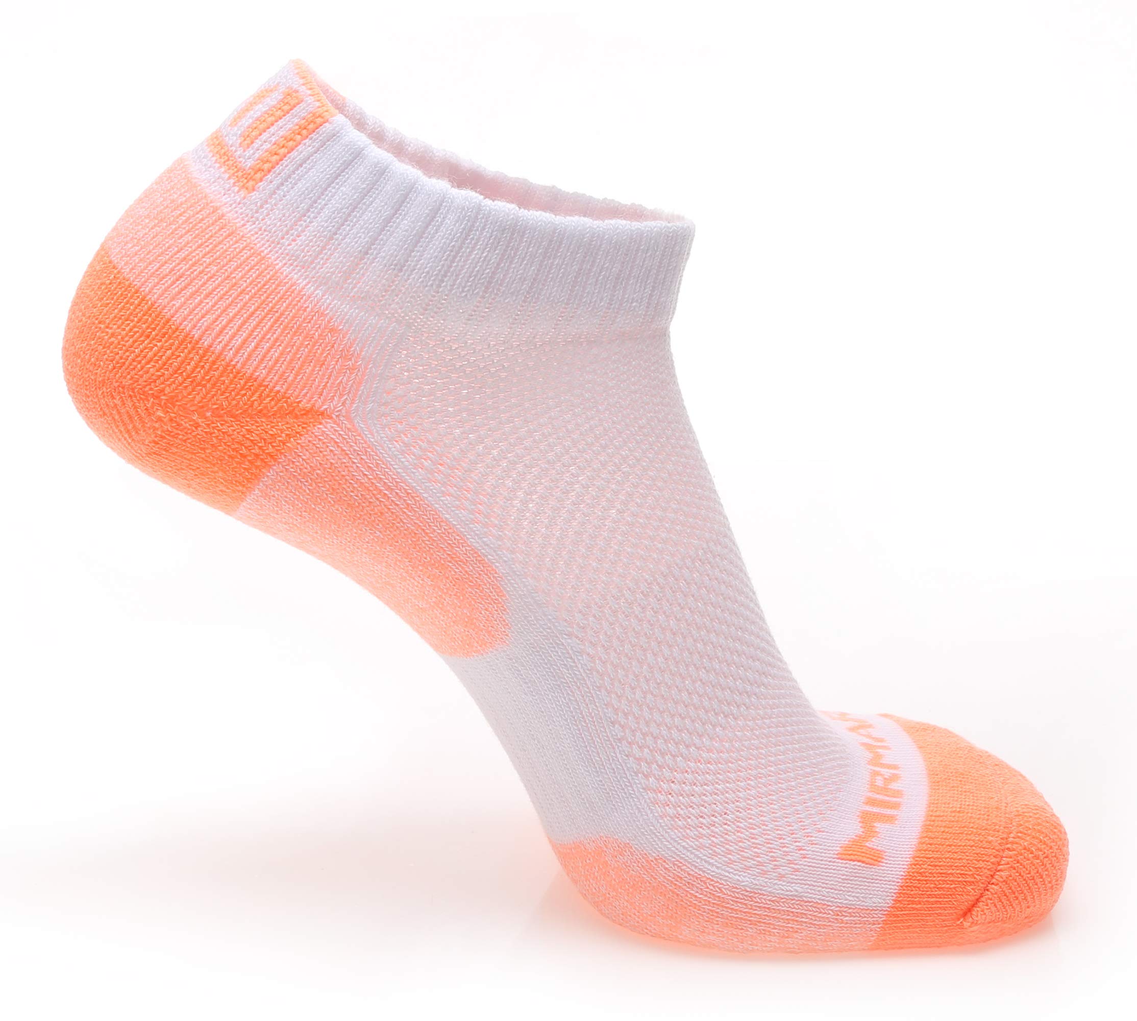 MIRMARU 401M High Performance 6 Pairs Low Cut Athletic Running Cushion Socks (3W/Black,3W/Grey)