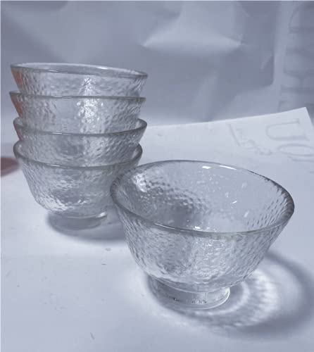 Rikyo 6 Pcs Sake Tea Cups,Heat Resistant Glass Teacup,Mini Espresso Cups,Kung Fu Tea Set,Small Chinese Tea Cup,50ml 1.69 Oz No Handles,Handmade Japanese Cold Sake Sushi Wine Tea Cup