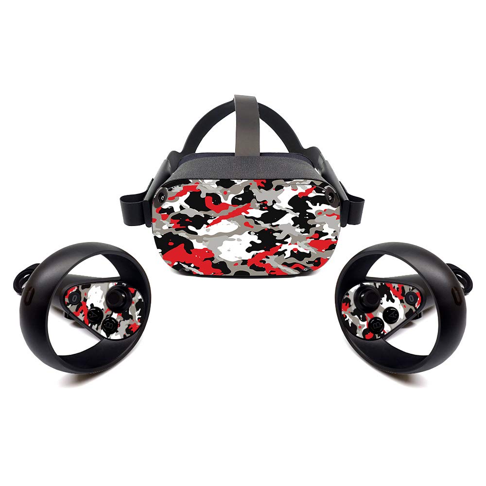 MightySkins Skin for Oculus Quest - Red Camo | Protective, Durable, and Unique Vinyl Decal Wrap Cover | Easy to Apply, Remove, and Change Styles | Made in The USA