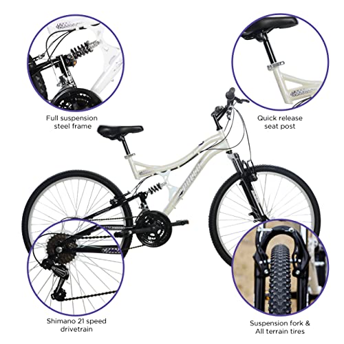 Twin Pack Apollo Orchid/Ghost Full Suspension Mountain Bike, 26 inch Wheels, Purple/Black (2 Bikes Total)