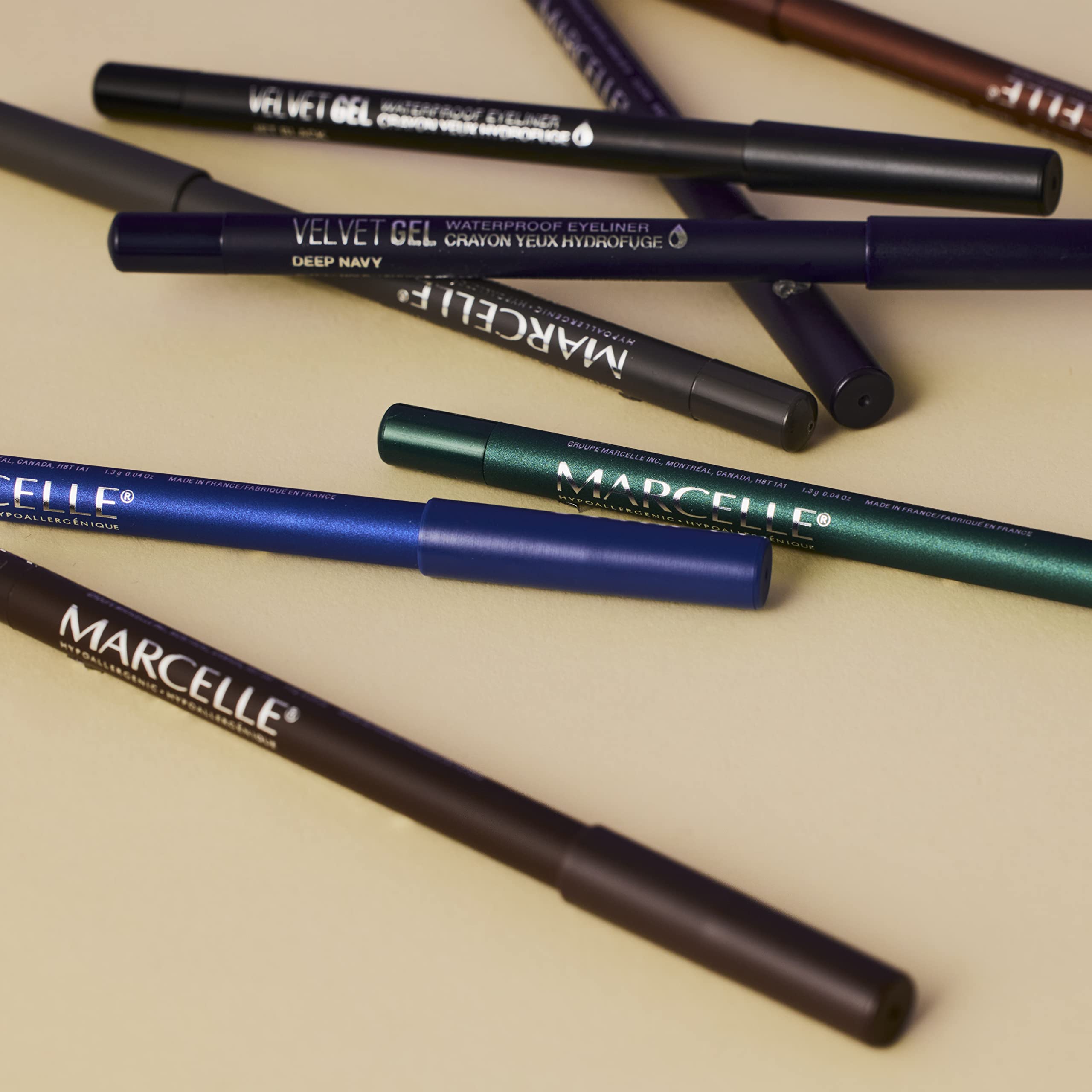 Marcelle Velvet Gel Waterproof Eyeliner, Intense Grey, Hypoallergenic and Fragrance-Free, 0.04 oz