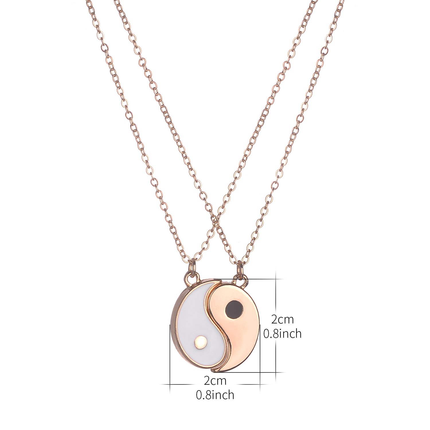 LUX ACCESSORIES Ying Yang Twins Emoji symbol BFF Pendent Friendship Necklaces Gift for Friends (Gold)