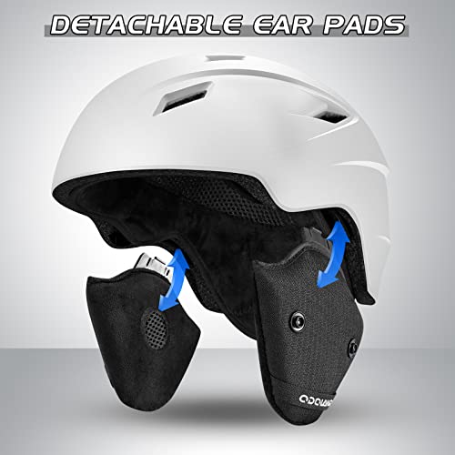 Odoland Ski Helmet and Goggles Set, Snowboard Helmet Glasses for Men, Women & Youth - Shockproof/Windproof Gear for Skiing, Snowboarding-White,L