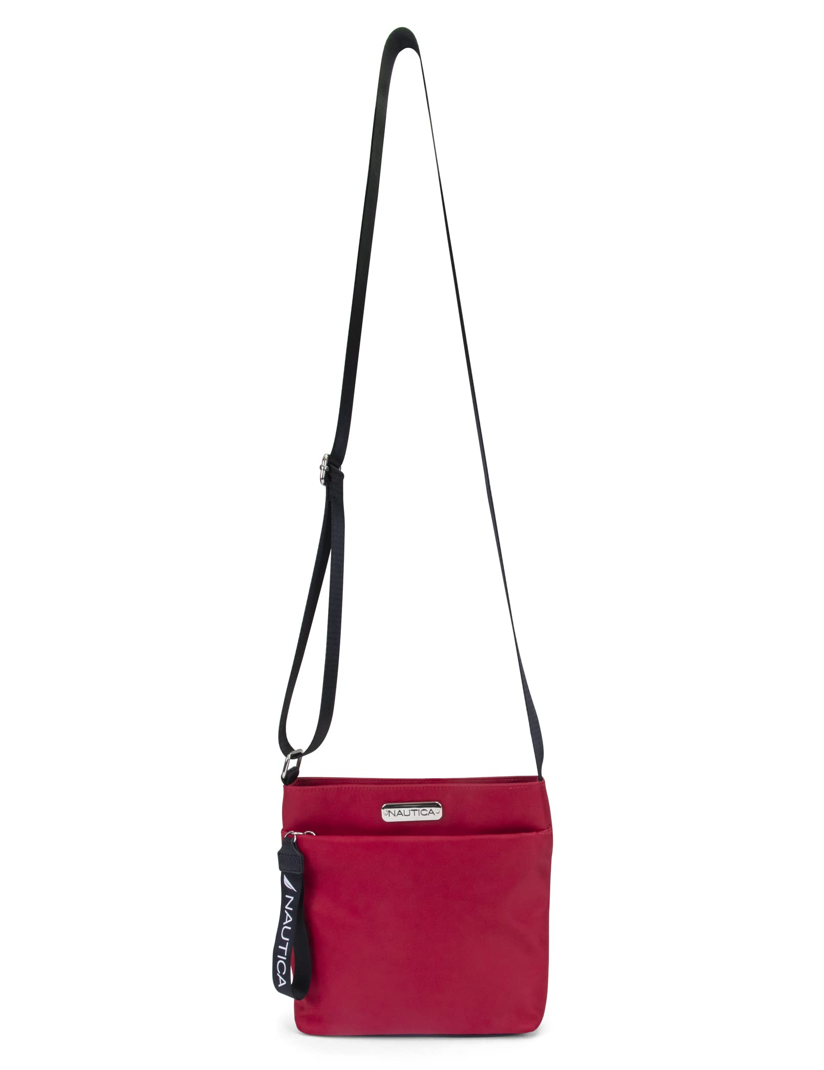 Nautica Diver Nylon Small Women's Crossbody Bag Purse with Adjustable Shoulder Strap, Red