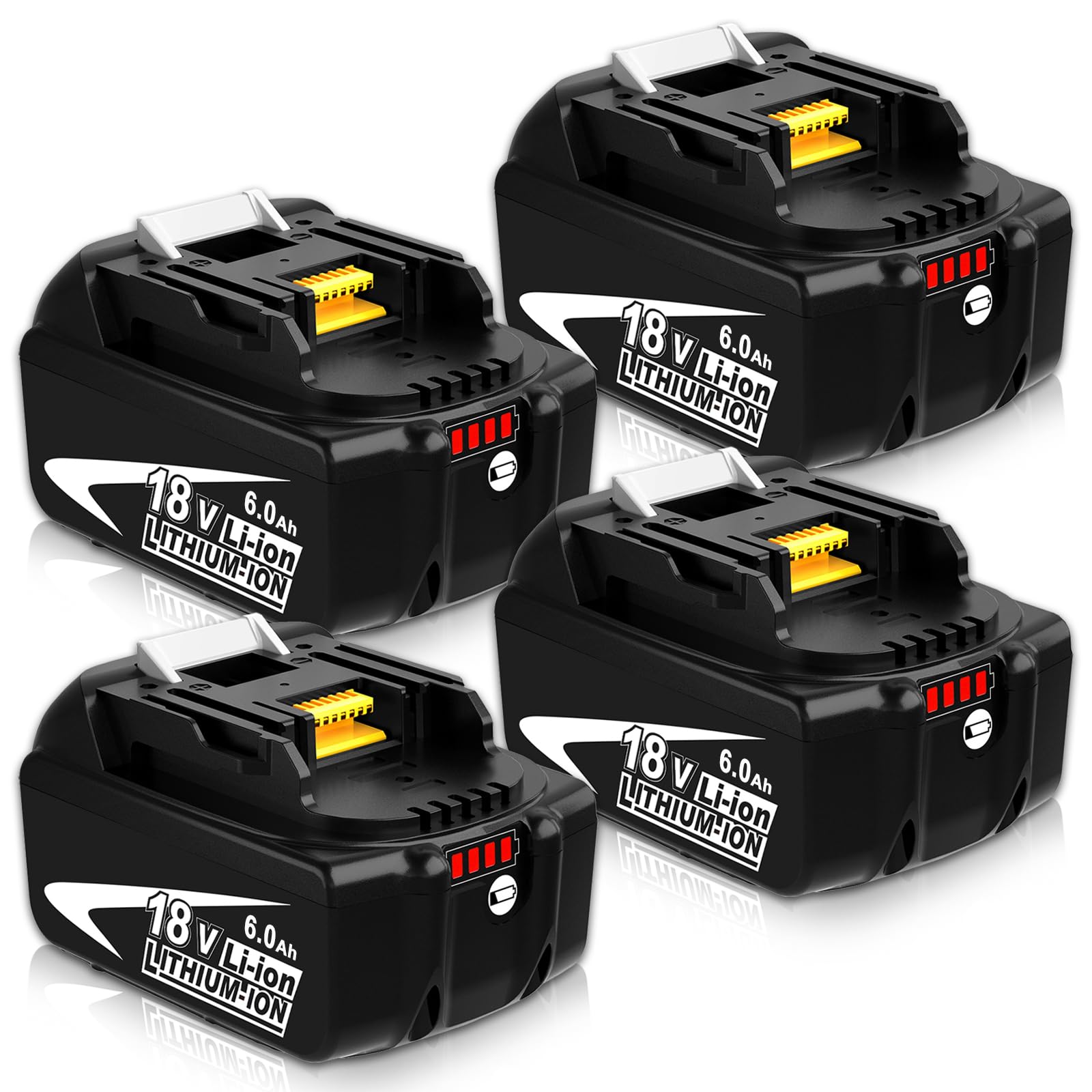 OHYES BAT 4 Pack BL1860B 18 Volt 6.0Ah Replacement Battery Compatible with Makita 18V Lithium ion Battery