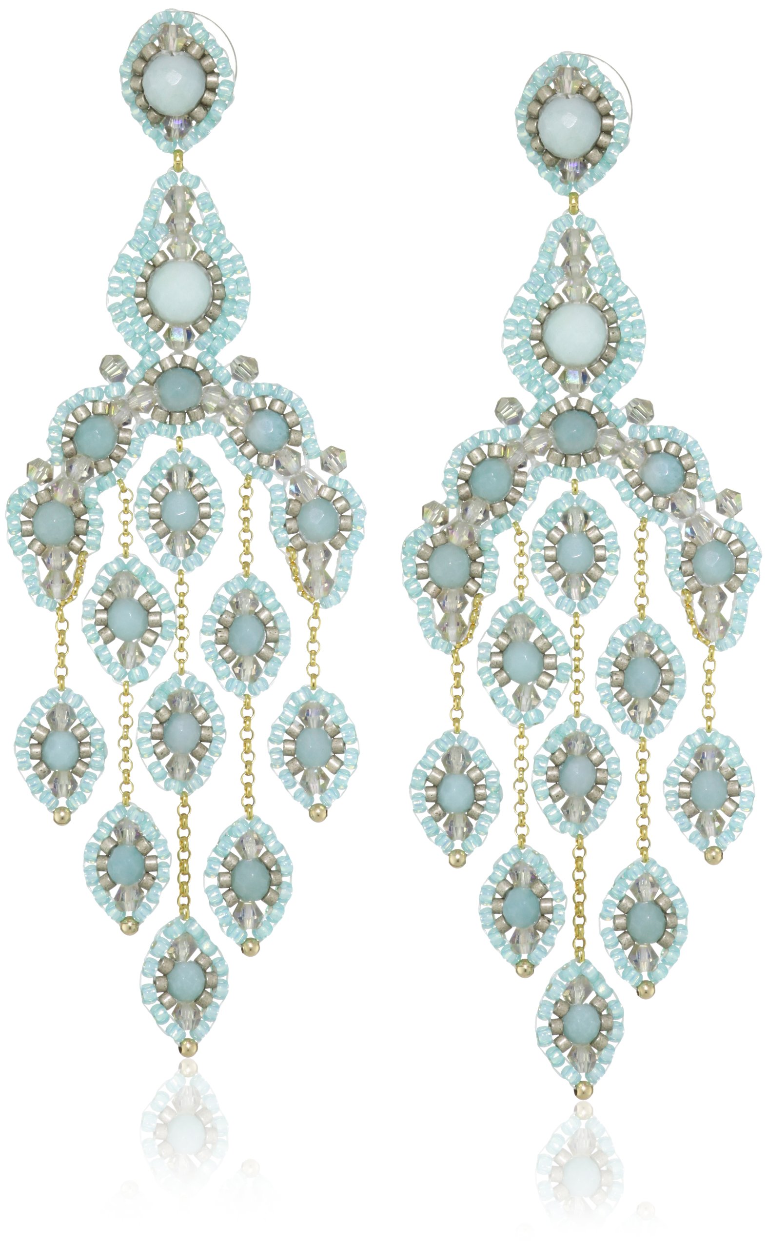 Miguel Ases Gold-Filled Amazonite Cascading Drop Earrings