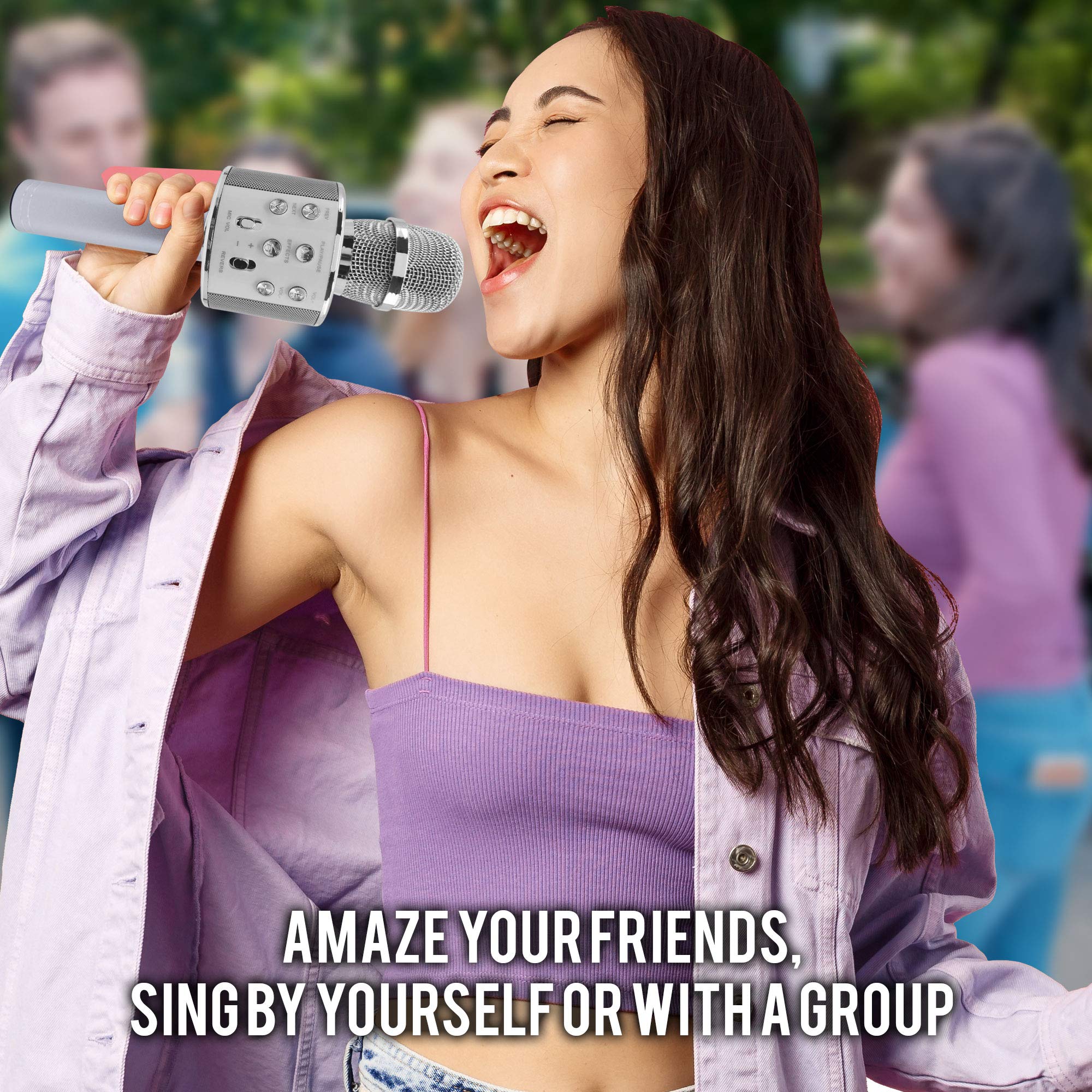 MR. MICROPHONE As Seen on TV - Wireless Karaoke Microphone, Portable Handheld Rechargeable Karaoke Speaker Machine for Boys Girls Kids Singing, Compatible with iPhone Android PC