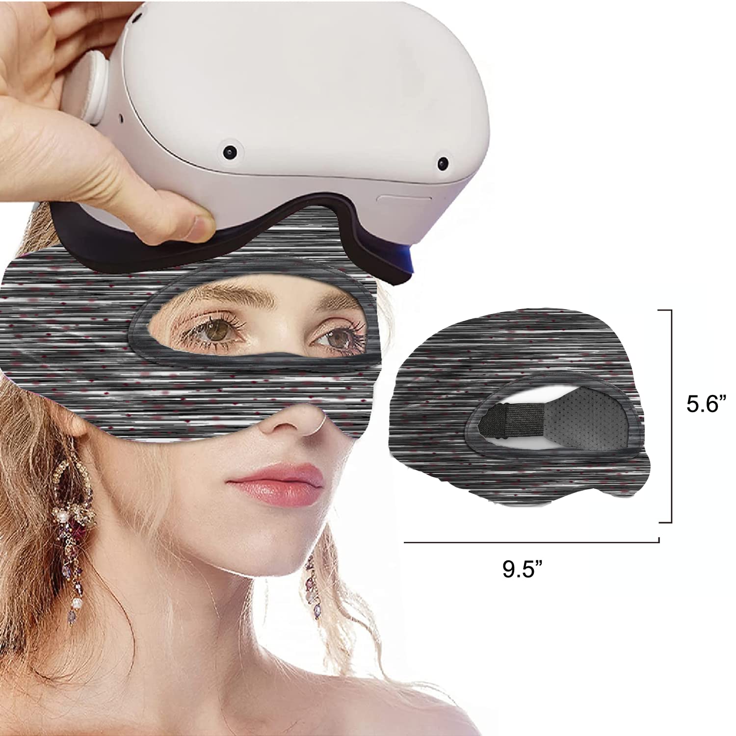 VR Eye Mask Face Cover Breathable Elastic Sweat Band Adjustable Sizes HMD Padding Use for VR Workouts ,Compatible with Mate Quest 2/Oculus Rifts/HTC Vive Pro 2 and Other VR Headsets(3PC)